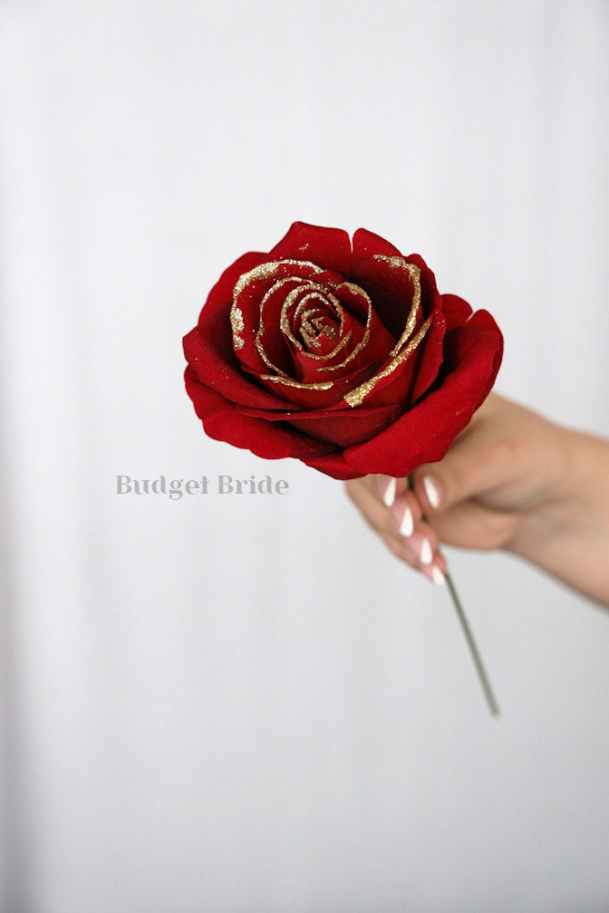5 GLITTER Rose Stems - $75.00 – Budget-Bride