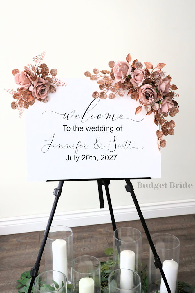 How to attach flowers to wedding sign | Honestweddingadvice.com